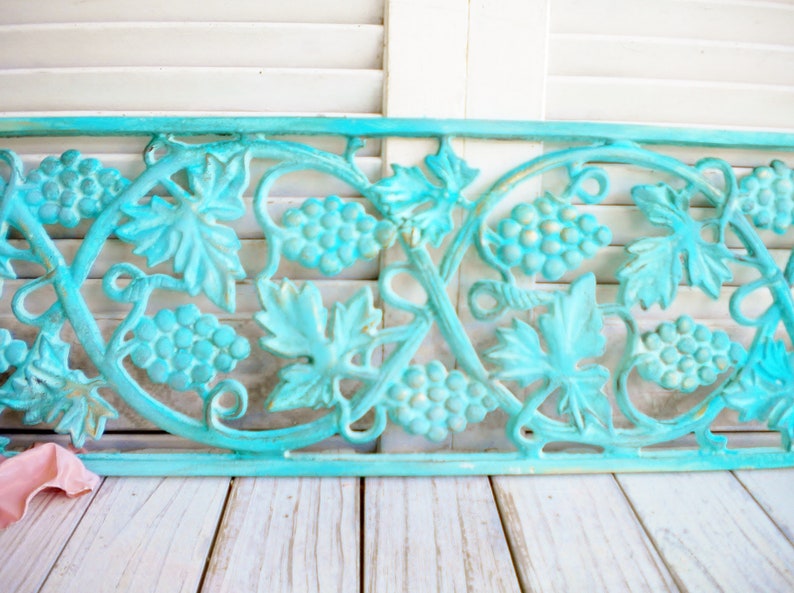 Aqua Salvage Metal Gate Repurposed Handpainted One of A Kind - Etsy