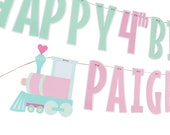 Girl Train Birthday Party Banner Pink Choo Choo Train First | Etsy