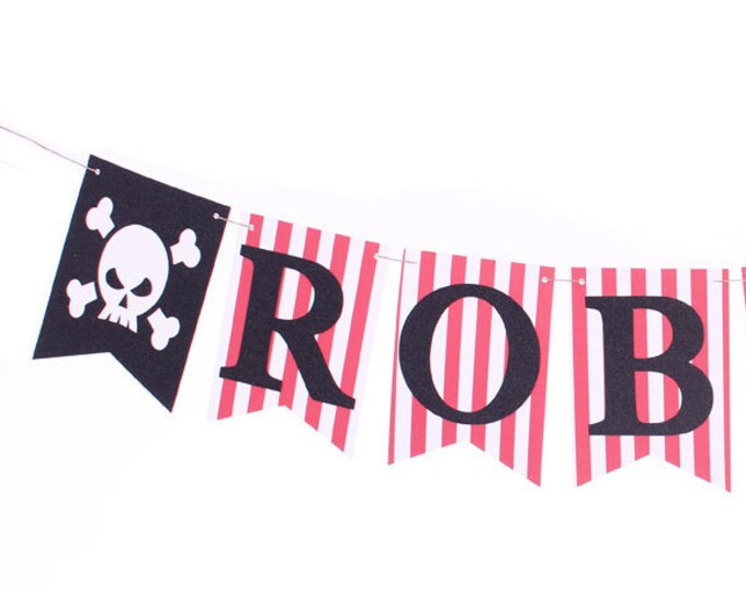 Custom Pirate Flag Birthday Banner Pirate Name Banner Pirate Room Decor ...