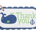 Whale Baby Shower Thank You Tags Whale Birthday Thank You Favor Tags ...