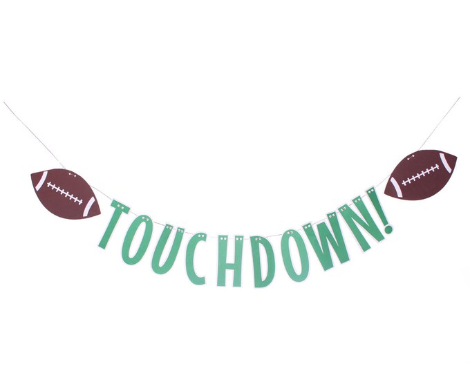 Super Bowl Party Football Touchdown Banner Custom Football | Etsy