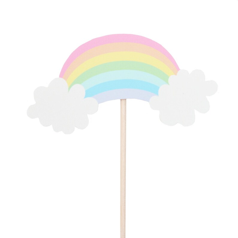 Pastel Rainbow CAKE Topper Pastel Rainbow Pastel Birthday - Etsy