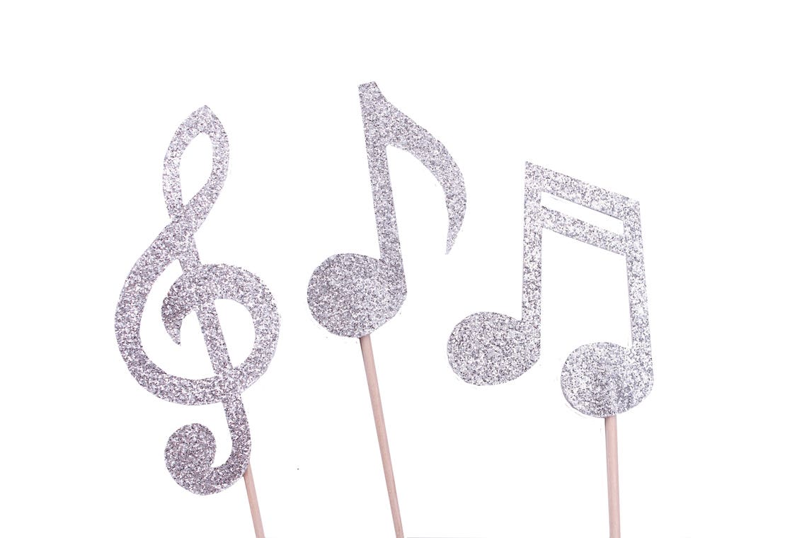 Rainbow Music Note Cupcake Toppers Music Party Picks Music - Etsy