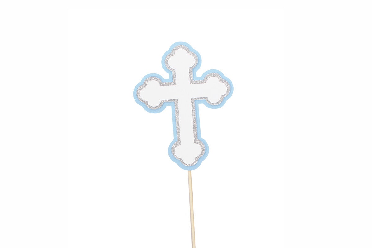 Cross Cake Topper Blue Silver White Cross Cake Topper Pink - Etsy