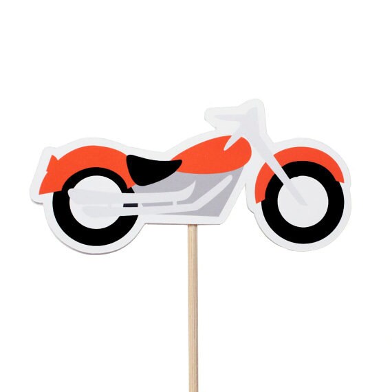 Baby Boy Blue Motorcycle Cupcake Toppers Motorcycle Themed - Etsy