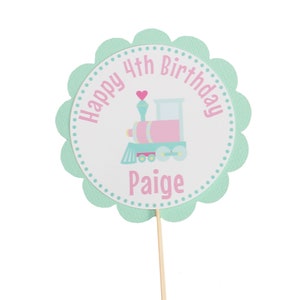 Girl Train Birthday Party Banner - Pink Choo Choo Train First Birthday ...