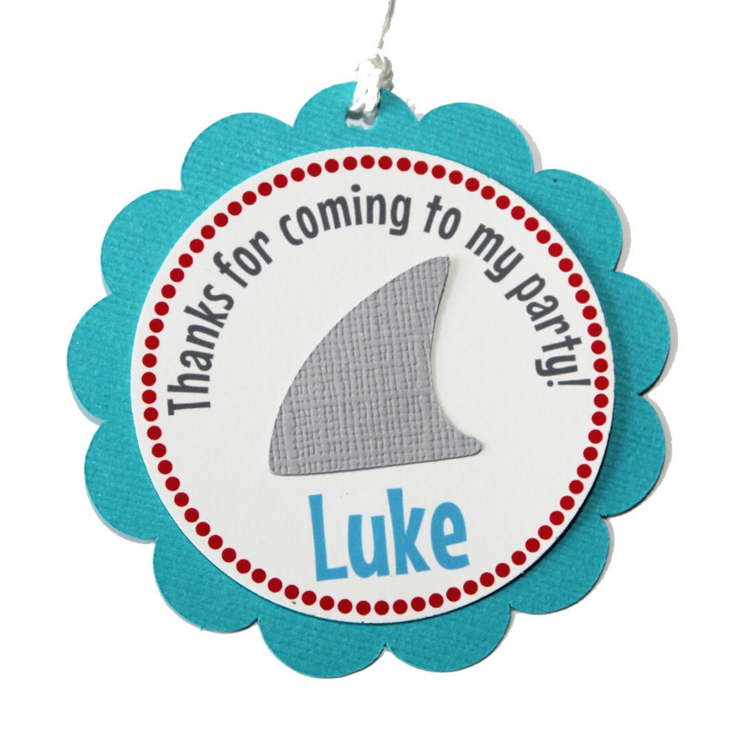 Shark Favor Tags - Shark Birthday Favor - Shark Party Decorations ...
