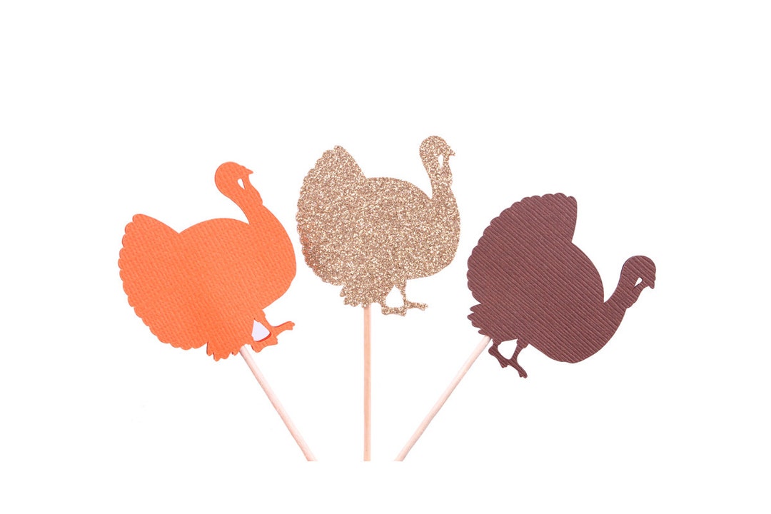 Thanksgiving Turkey Cupcake Topper - Thanksgiving Birthday Cupcake ...