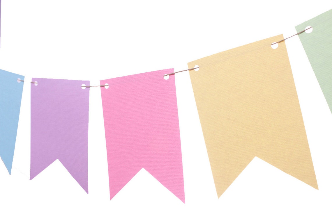 Pastel Rainbow Birthday Flag Garland Photo Prop Backdrop | Etsy
