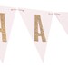 Pink and Gold Pennant Name Banner Pink and Gold Birthday Pink and Gold ...
