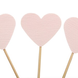 Pink and Gold Heart Cupcake Toppers / Food Picks / Wedding / Valentines ...