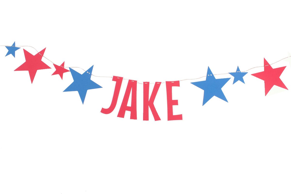 Patriotic Star Banner Red White and Blue Banner Star - Etsy