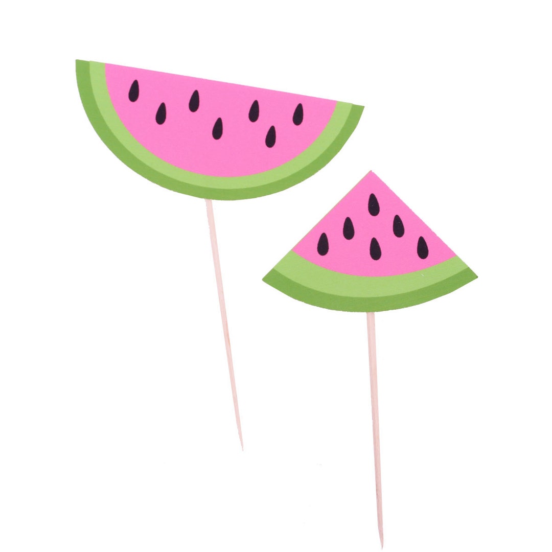Watermelon Cupcake Toppers - Watermelon Birthday Party Decorations ...