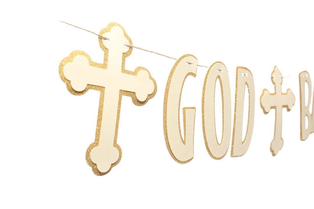 Personalized Christening / Baptism / First Communion Banner - God Bless ...