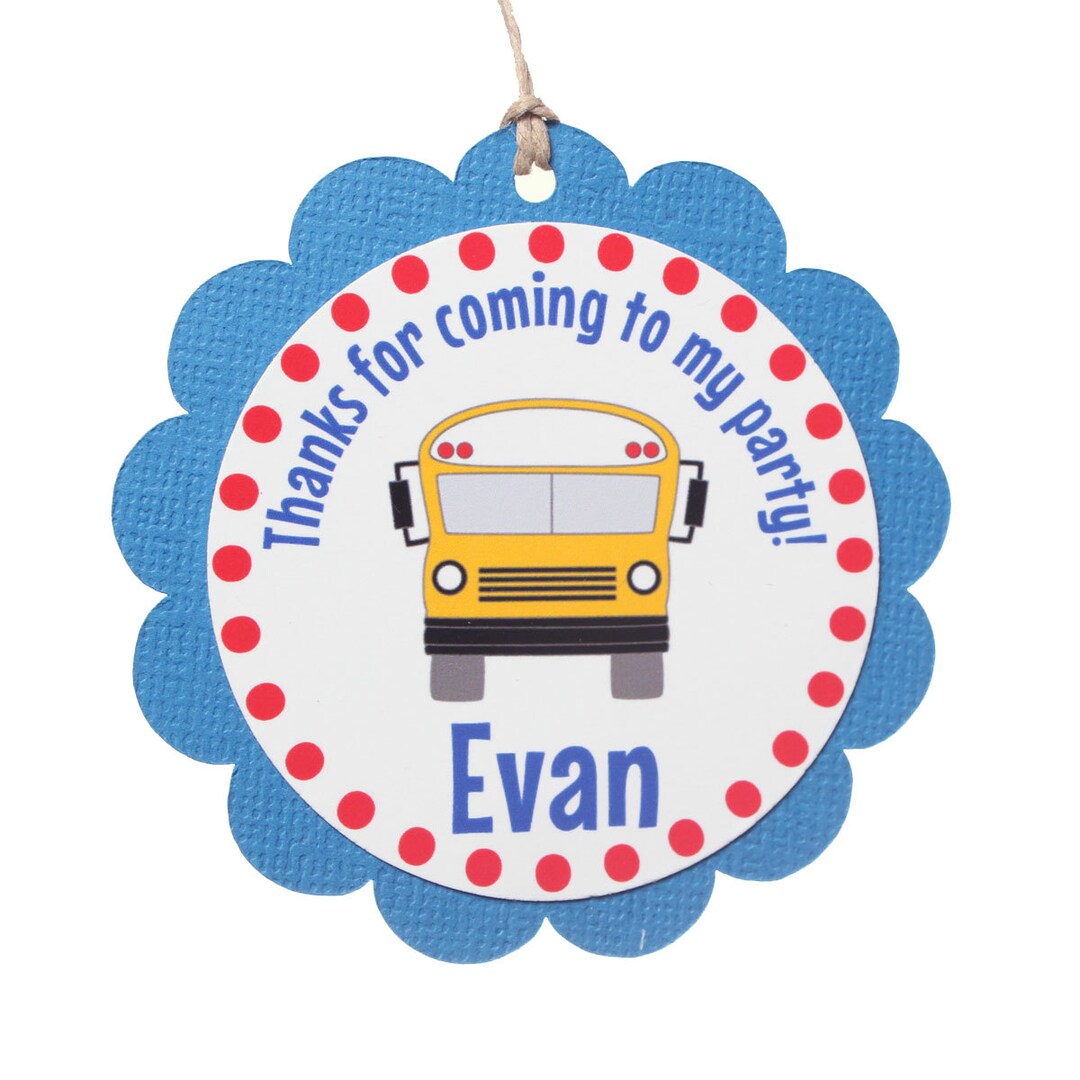 Bus Birthday Favor Tags - Wheels on the Bus Birthday Decorations ...