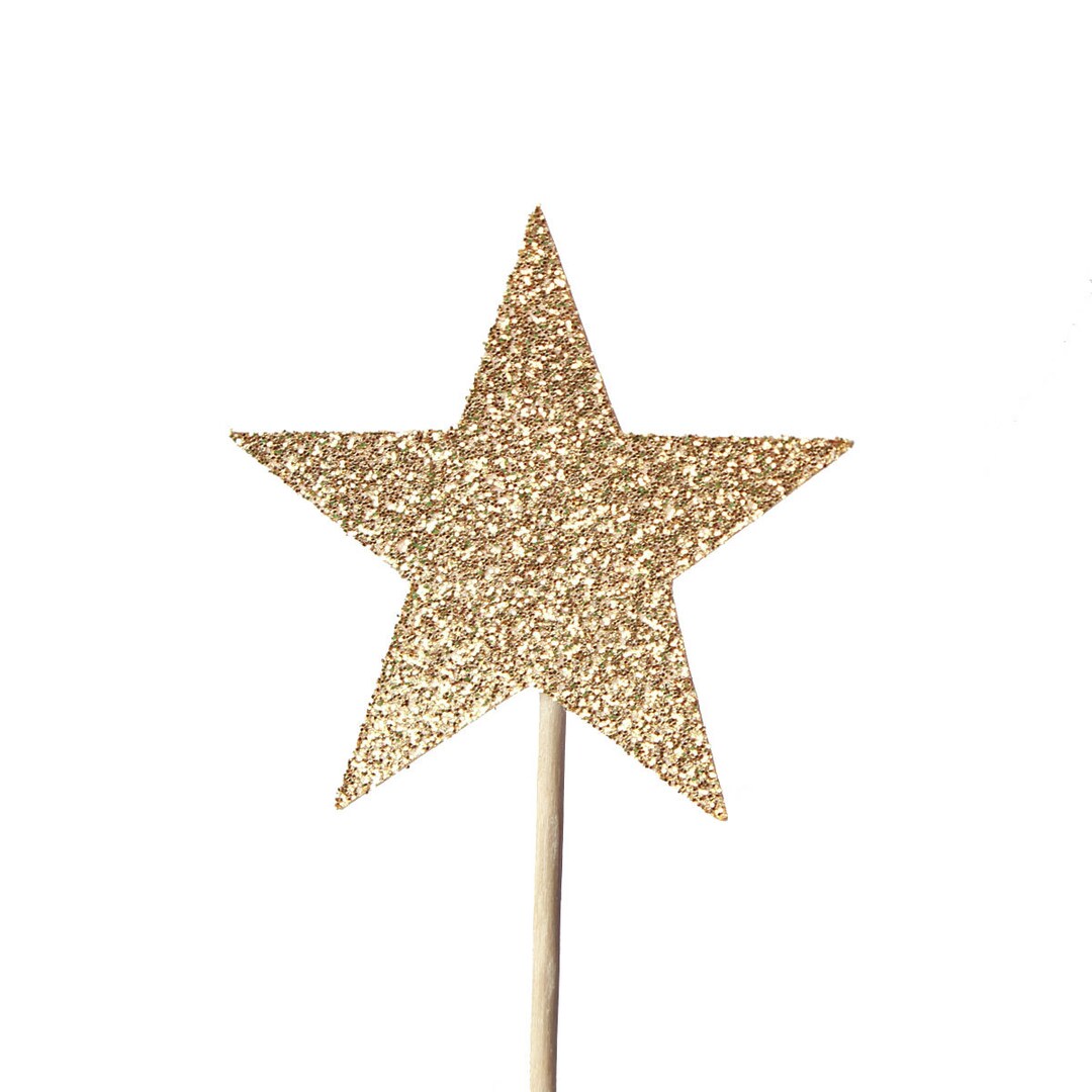 Gold Star Cupcake Toppers / Gold Appetizer Picks / Gold Star Party ...