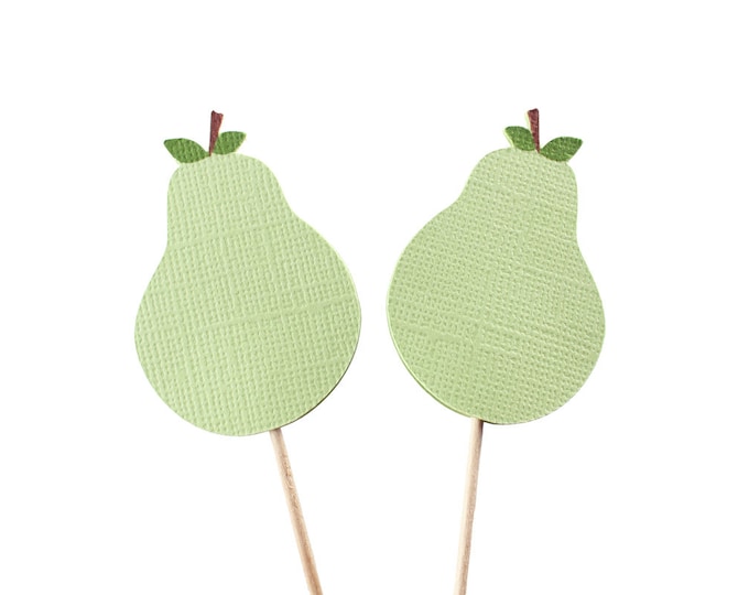 Pear Cupcake Toppers - Perfect Pair Wedding Shower - Perfect Pair Twin ...