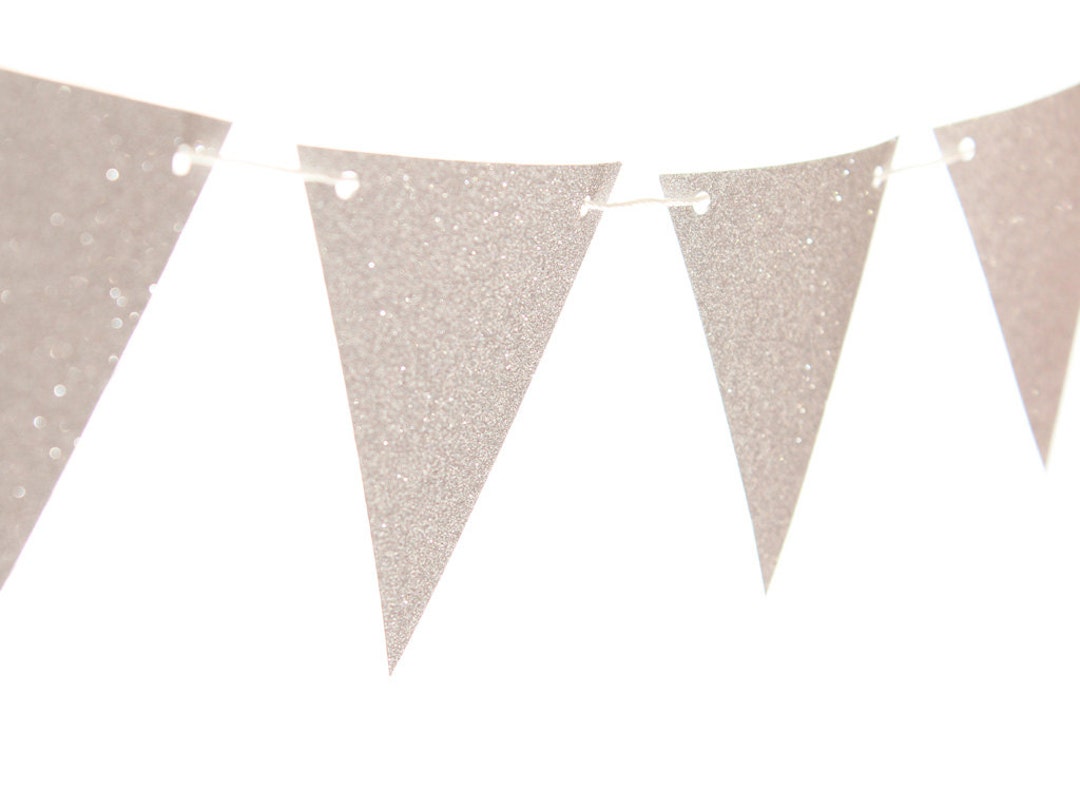 Silver Triangle Pennant Flag Banner / Silver Bunting / Silver Garland ...