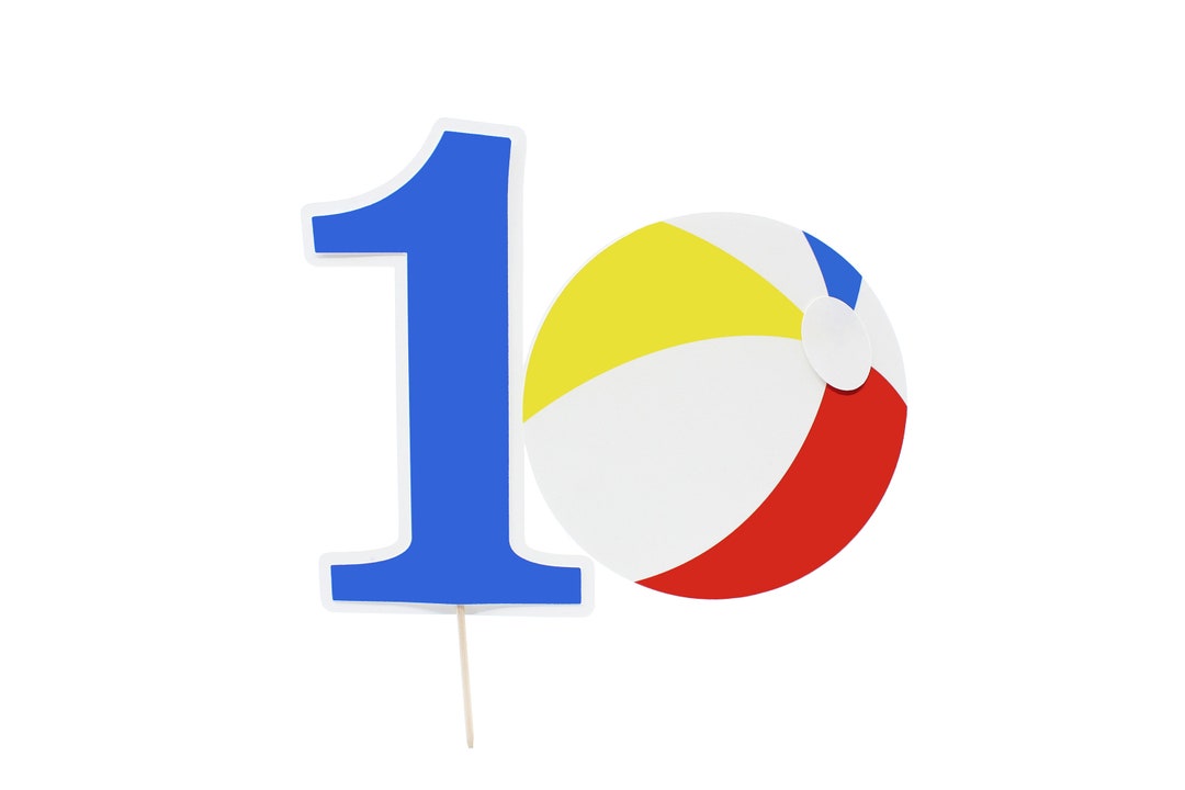 Beach Ball First Birthday Cake Topper - Pool Party Birthday Cake Topper ...