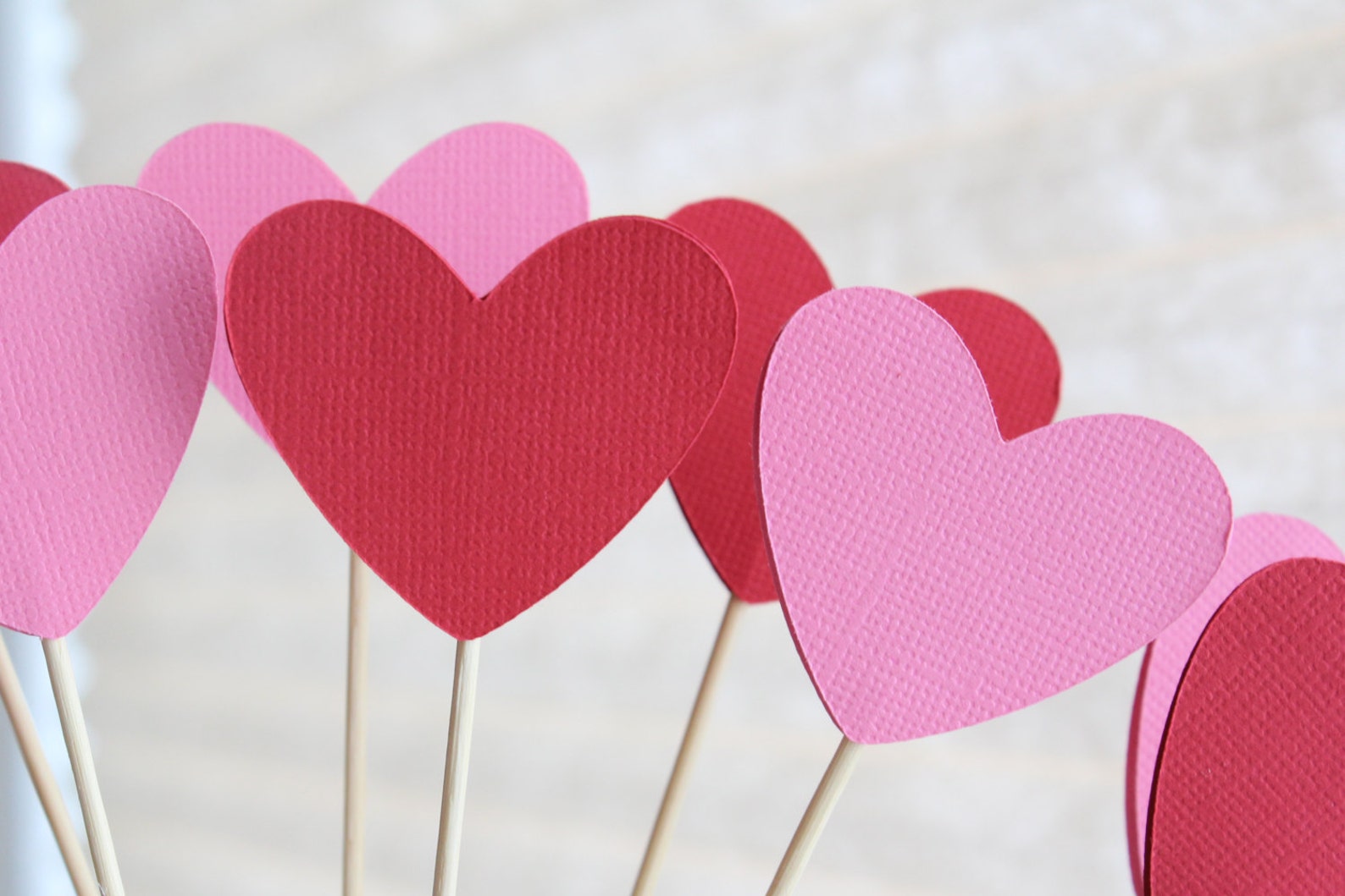 12 Pink Heart Cupcake Toppers Valentine's Day Party - Etsy