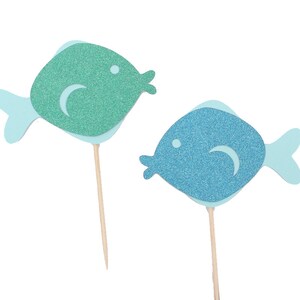 Fish Cupcake Toppers - Under the Sea Cupcake Toppers - Fish Birthday ...