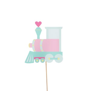 Girl Train Birthday Party Banner - Pink Choo Choo Train First Birthday ...
