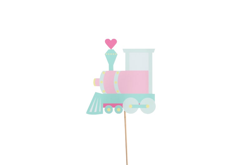 Girl Train Birthday Party Banner - Pink Choo Choo Train First Birthday ...