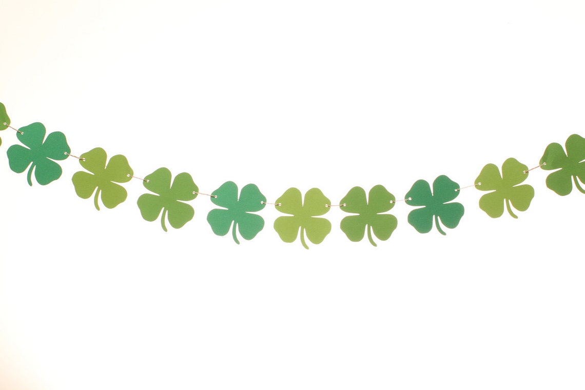 Lucky Four Leaf Clover Garland Saint Patrick's Day - Etsy