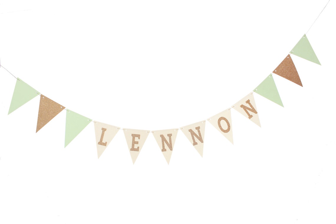 Pink and Gold Triangle Flag Banner / Pink and Gold Pennant - Etsy