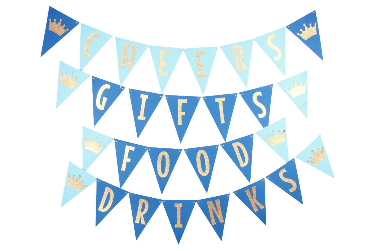 Gold Crown Pennant Garland - Gold Crown Banner - Prince Baby Shower ...