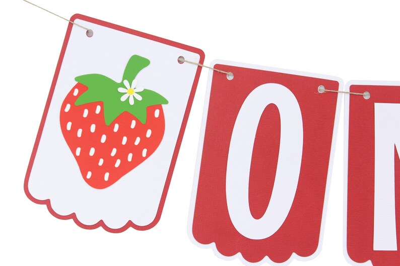 Strawberry ONE High Chair Banner First Birthday Banner - Strawberry ...