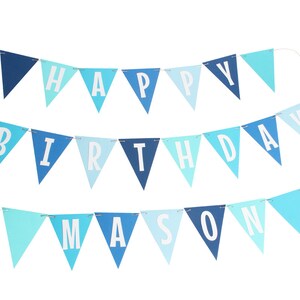 First Birthday Cupcake Toppers - Blue Birthday Age Cupcake Toppers ...