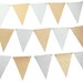 Silver Triangle Pennant Flag Banner / Silver Bunting / Silver Garland ...