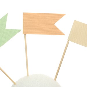 Peach Mint Ivory Flag Cupcake Toppers / Appetizer Picks / Food Picks ...