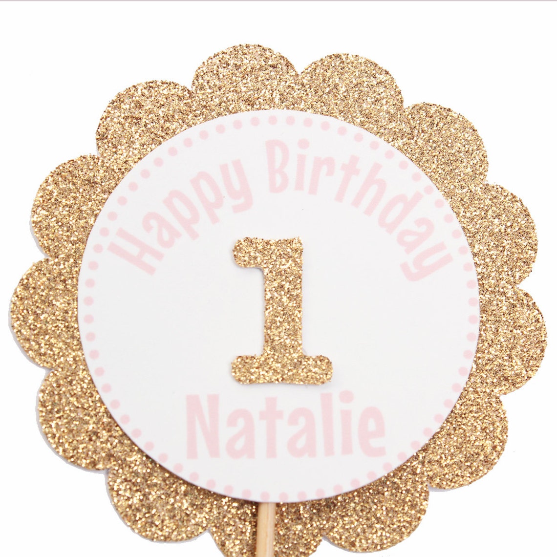 Gold First Birthday Cupcake Toppers Personalized Cupcake - Etsy