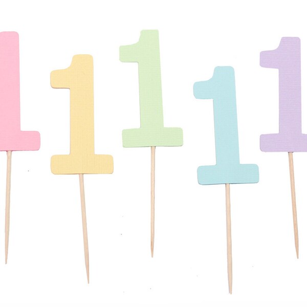 Number 1 Cupcake Toppers - Etsy