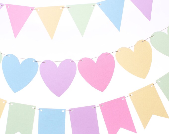 Pastel Rainbow Birthday Flag Garland Photo Prop Backdrop Easter Photo ...