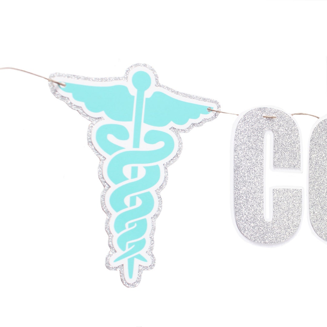 Med School Graduation Banner - Congratulations Banner - Caduseus Banner ...