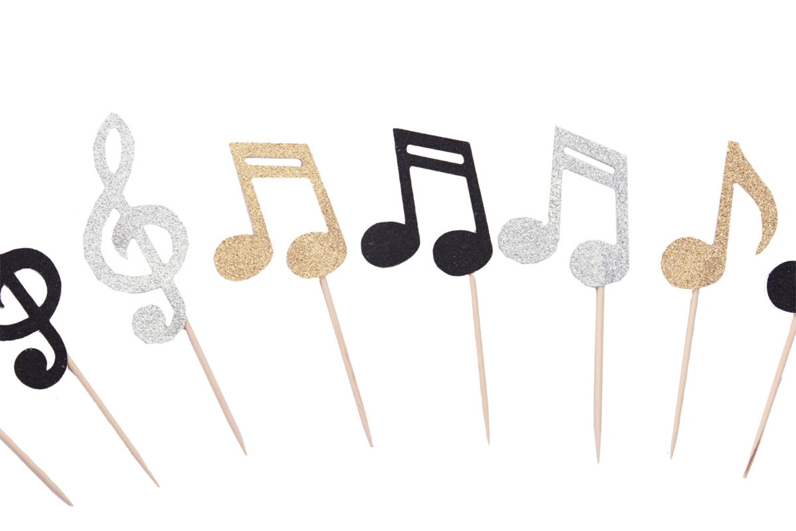 Rainbow Music Note Cupcake Toppers Music Party Picks Music - Etsy