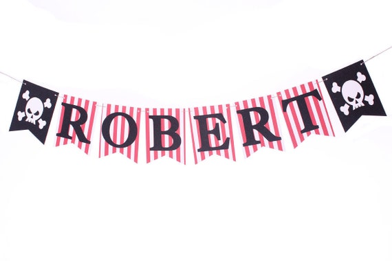 Custom Pirate Flag Birthday Banner Pirate Name Banner | Etsy