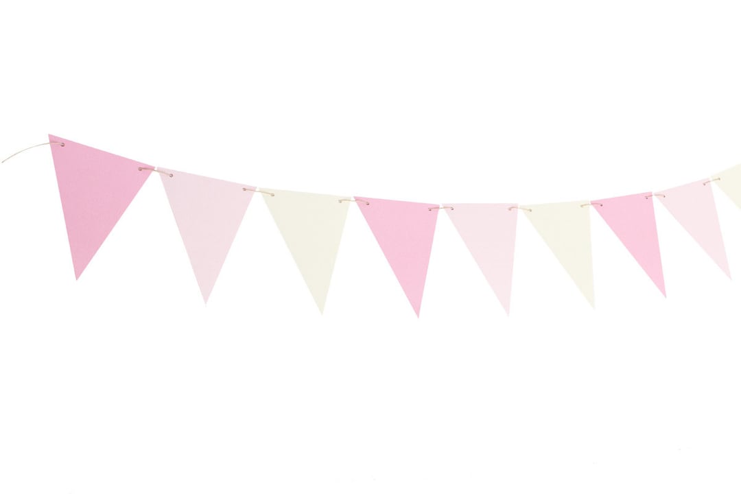 Pink Ombre Flag Banner - Pink Ombre Triangle Flag Garland - Pink ...