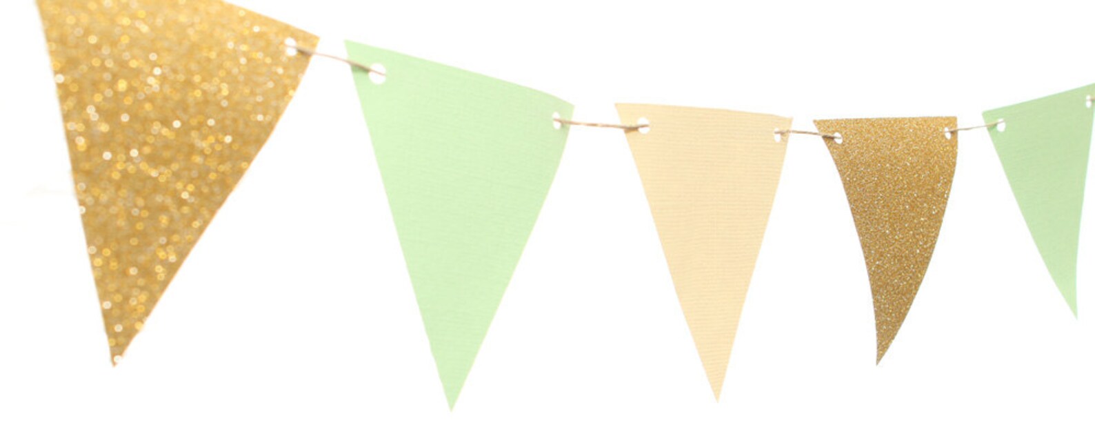 Mint Green Gold Ivory Triangle Flag Banner / Mint Green Gold - Etsy