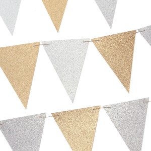 Gold Triangle Flag Banner / Gold Pennant Banner / Gold Bunting / Gold ...