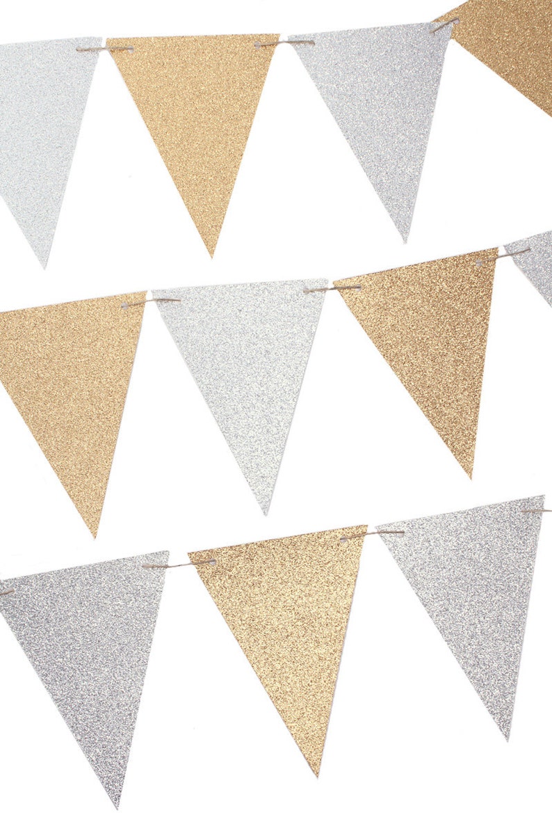 Gold Triangle Flag Banner / Gold Pennant Banner / Gold Bunting - Etsy