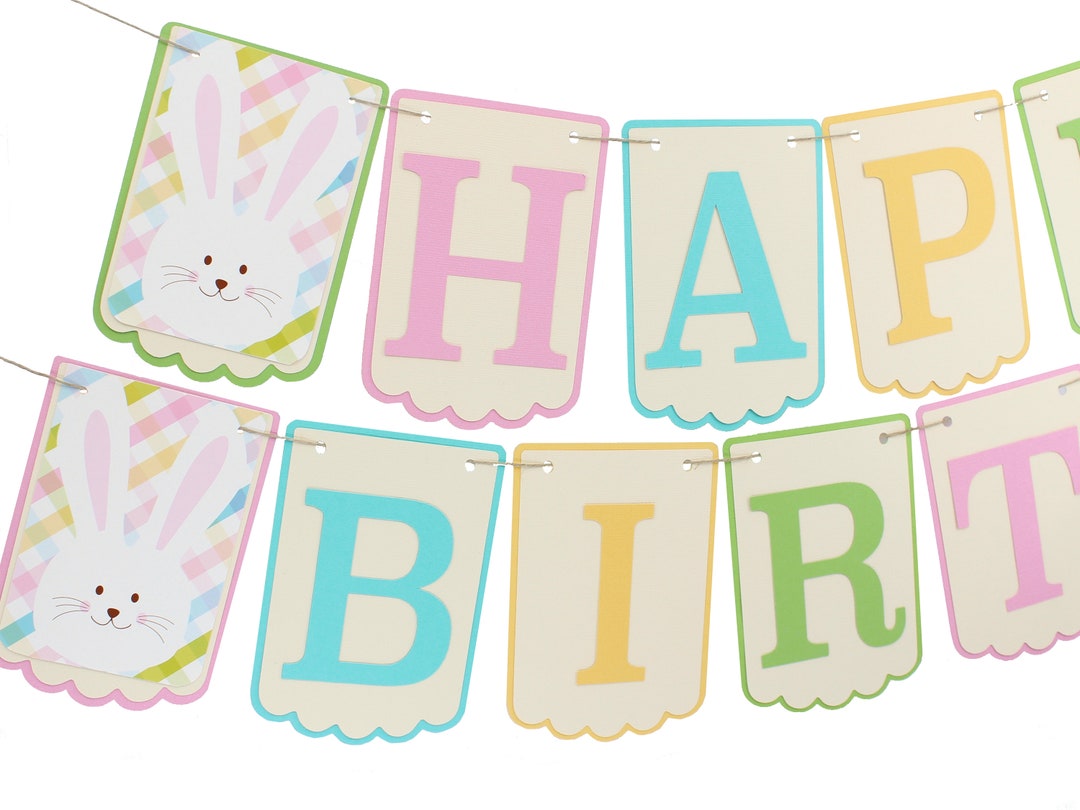 Bunny Birthday Banner - Bunny First Birthday Banner - Bunny One Banner ...