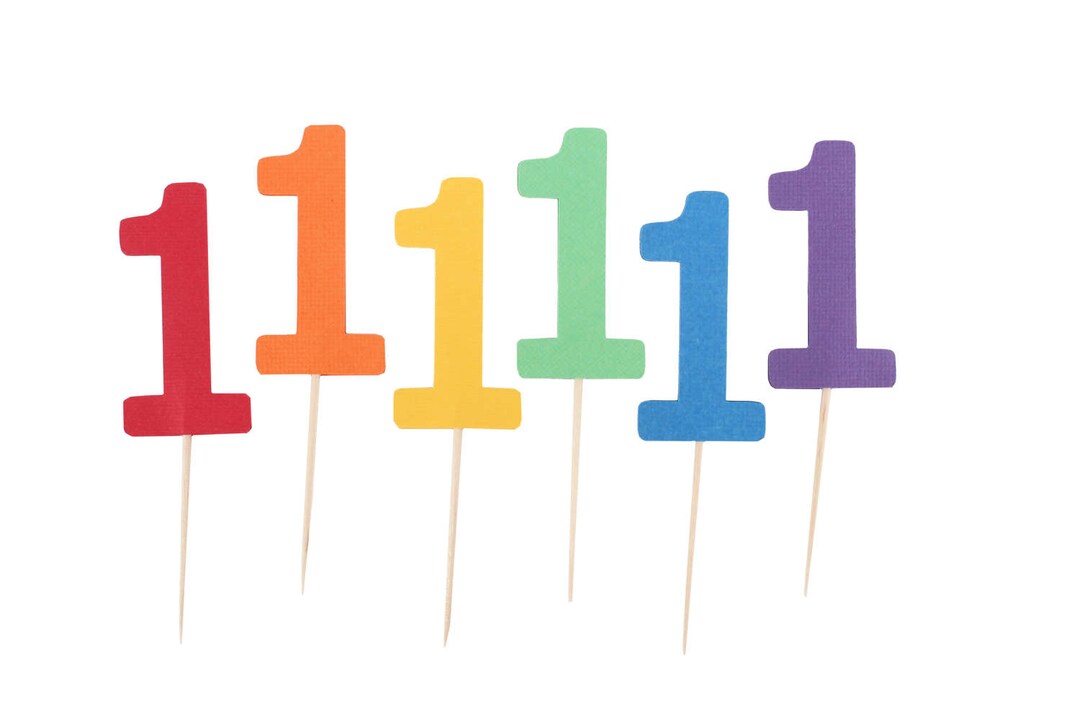 First Birthday Cupcake Toppers - One Cupcake Topper - 1 Cupcake Topper ...