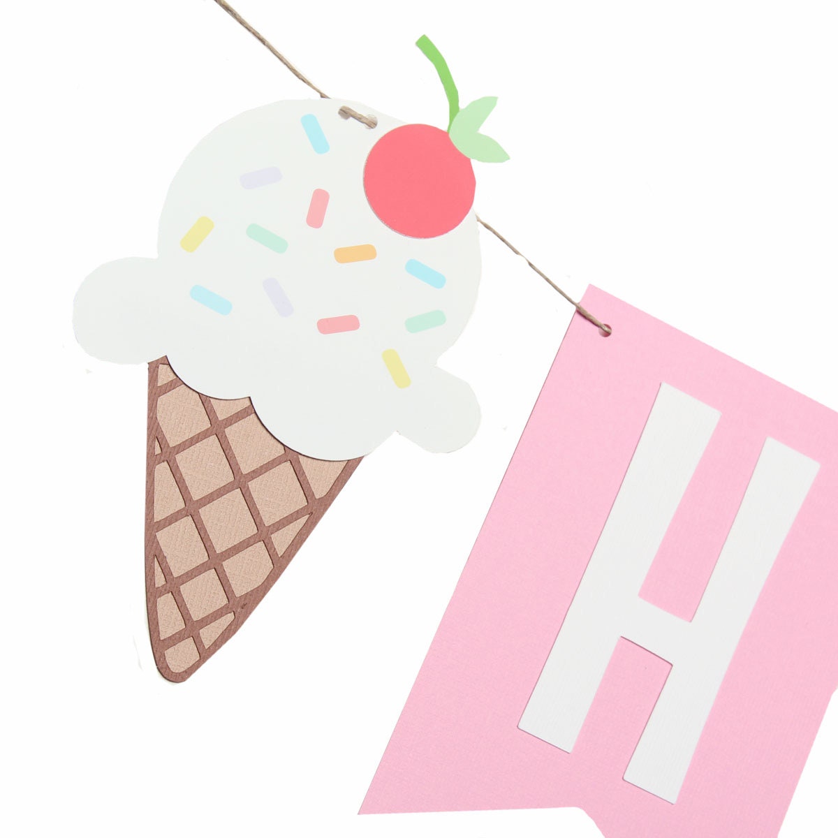 Ice Cream Party Birthday Banner Ice Cream Sundae Birthday - Etsy