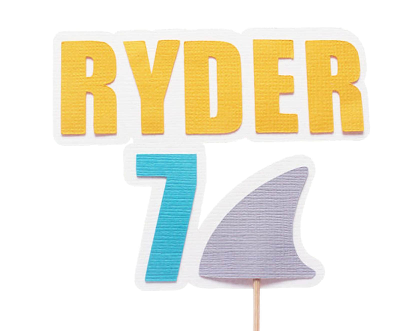 Aqua Yellow Gray White Pennant Garland - Shark Birthday Garland - Shark ...
