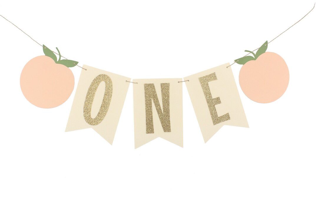Peach Birthday Banner - Peach ONE Banner - Peach High Chair Banner ...