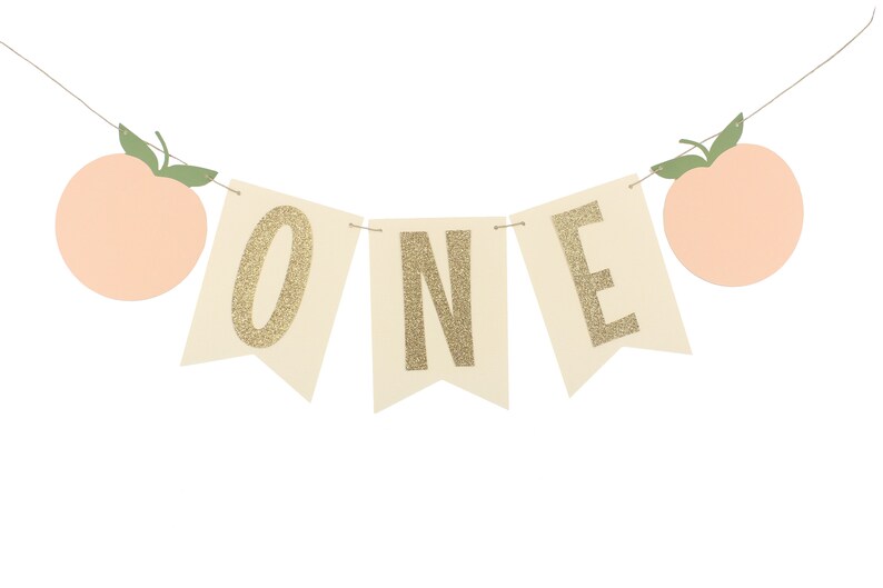 Peach Birthday Banner Peach ONE Banner Peach High Chair - Etsy